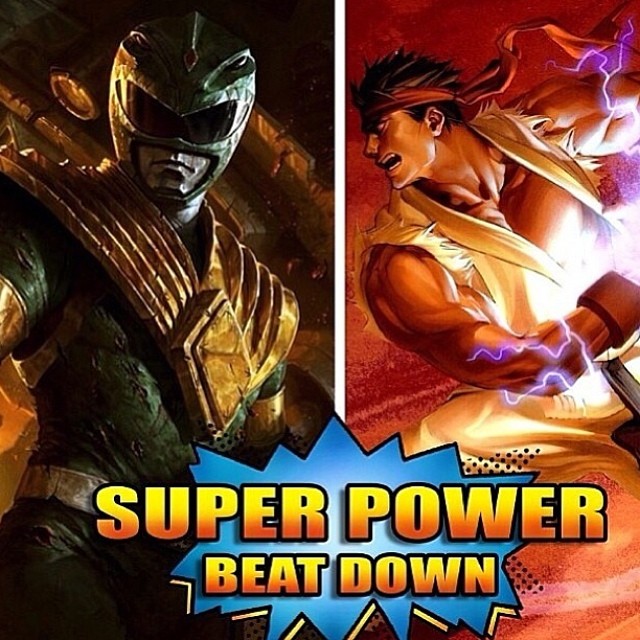 The long awaited showdown of the Green Power Ranger vs Ryu - Geeks ...