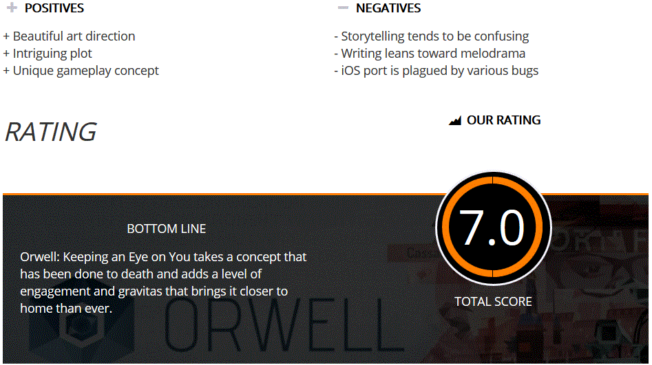 Review: Orwell - Keeping an Eye on You - Geeks Under Grace