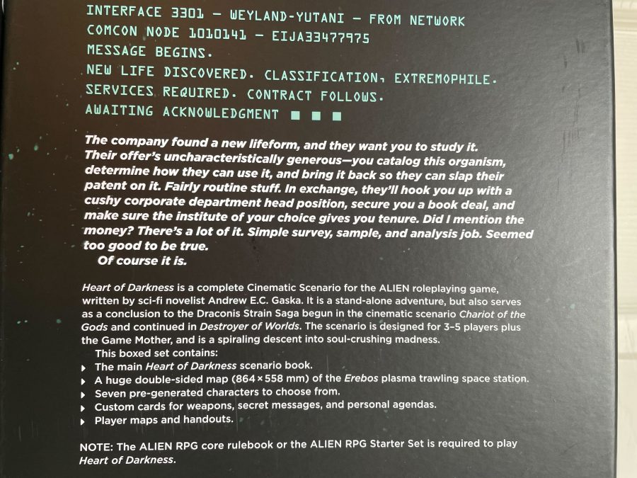 Alien: The Roleplaying Game - Heart of Darkness - Geeks Under Grace